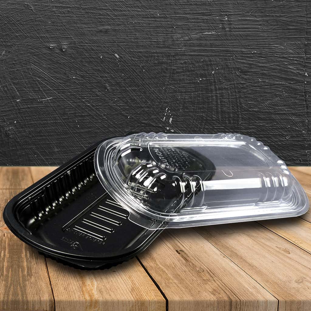 To Go Rib Containers | Half Slab Rib Container with Lid