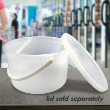 Ice Cream 128 oz Plastic Bucket with handles for Retail Ice Cream