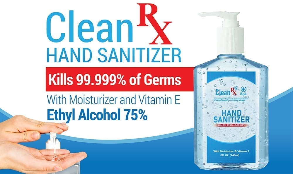 Clean RX Hand Sanitizer 8oz Pump Bottle | Cleaning Supply