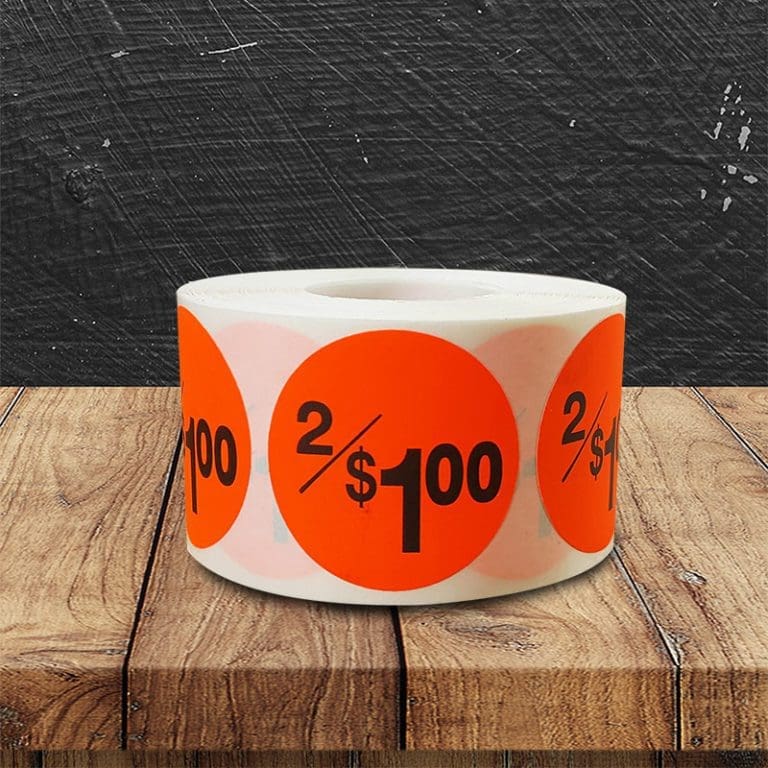 Pricing Labels | 2/$4.00 Promotional Store Label Roll of 500