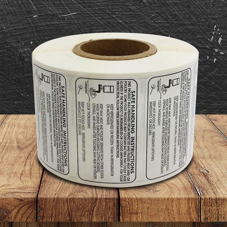 Butcher Labels | Safe Handling Label Black 1.25 x 2.25 1000 roll