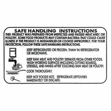 Butcher Labels | Safe Handling Label Black 1.25 x 2.25 1000 roll