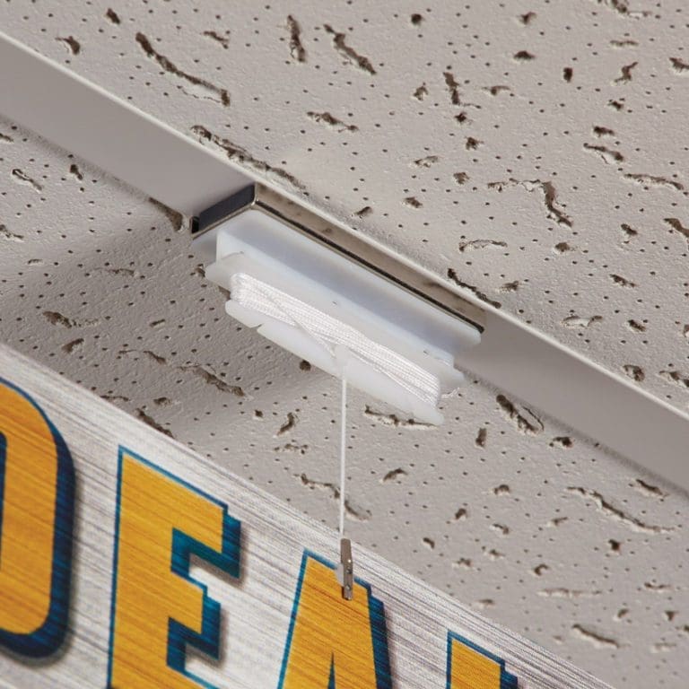 Magnetic Ladderless Ceiling Sign Clip Holder & Cord