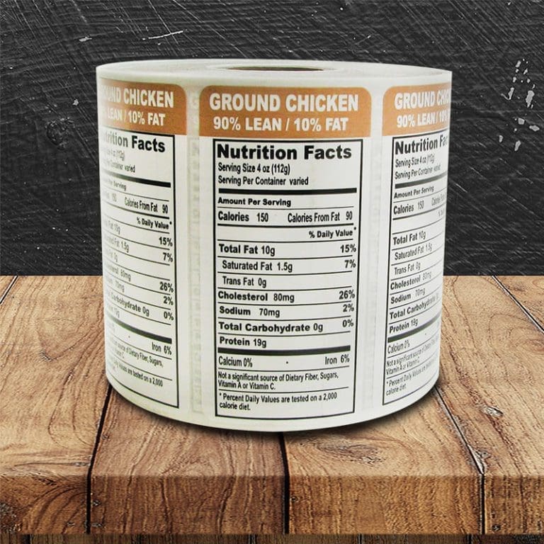 Ground Chicken 90% Nutritional Lean Label | 1000 Stickers