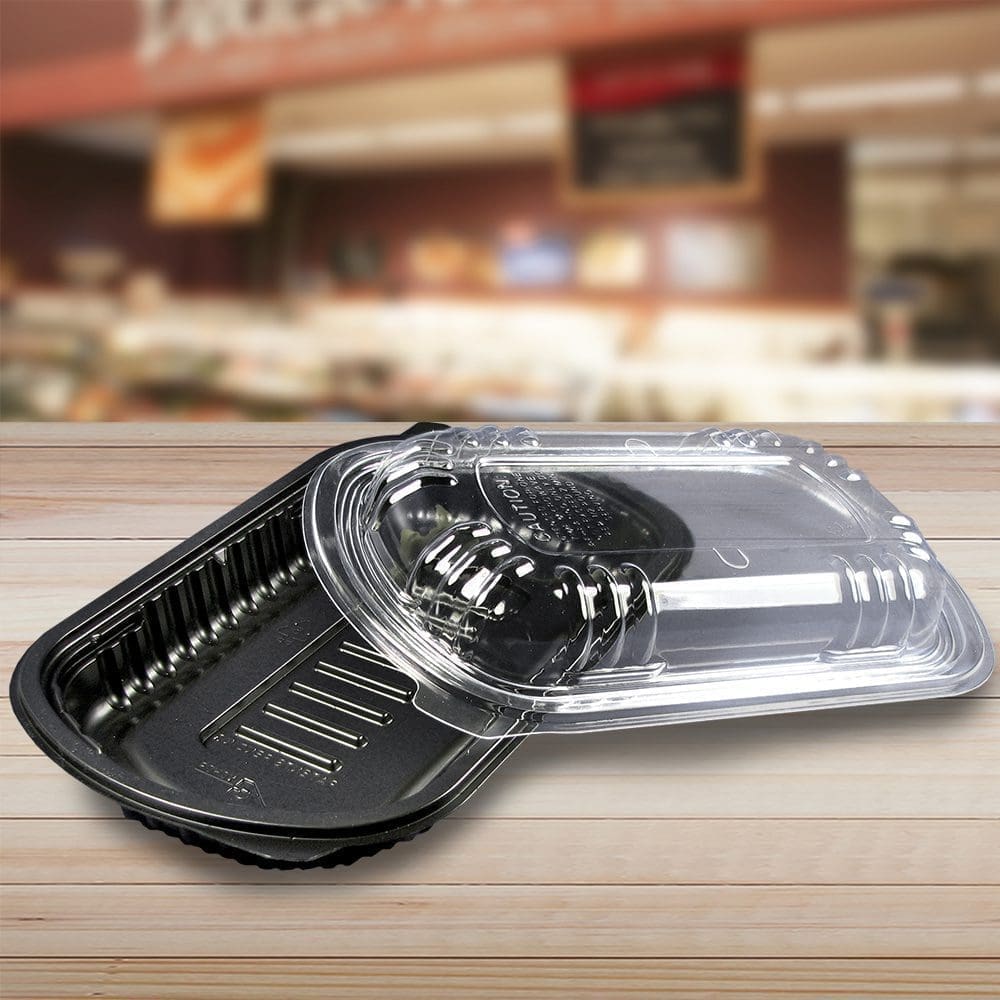 To Go Rib Containers | Half Slab Rib Container with Lid