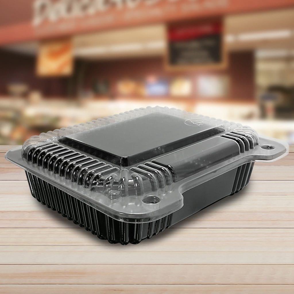 Square Plastic Clamshell for to go meals and dessert 300pk