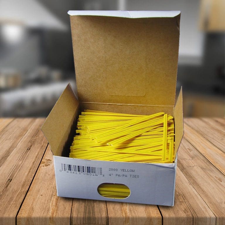 Yellow Paper Twist Ties with internal wire - Brenmarco.com