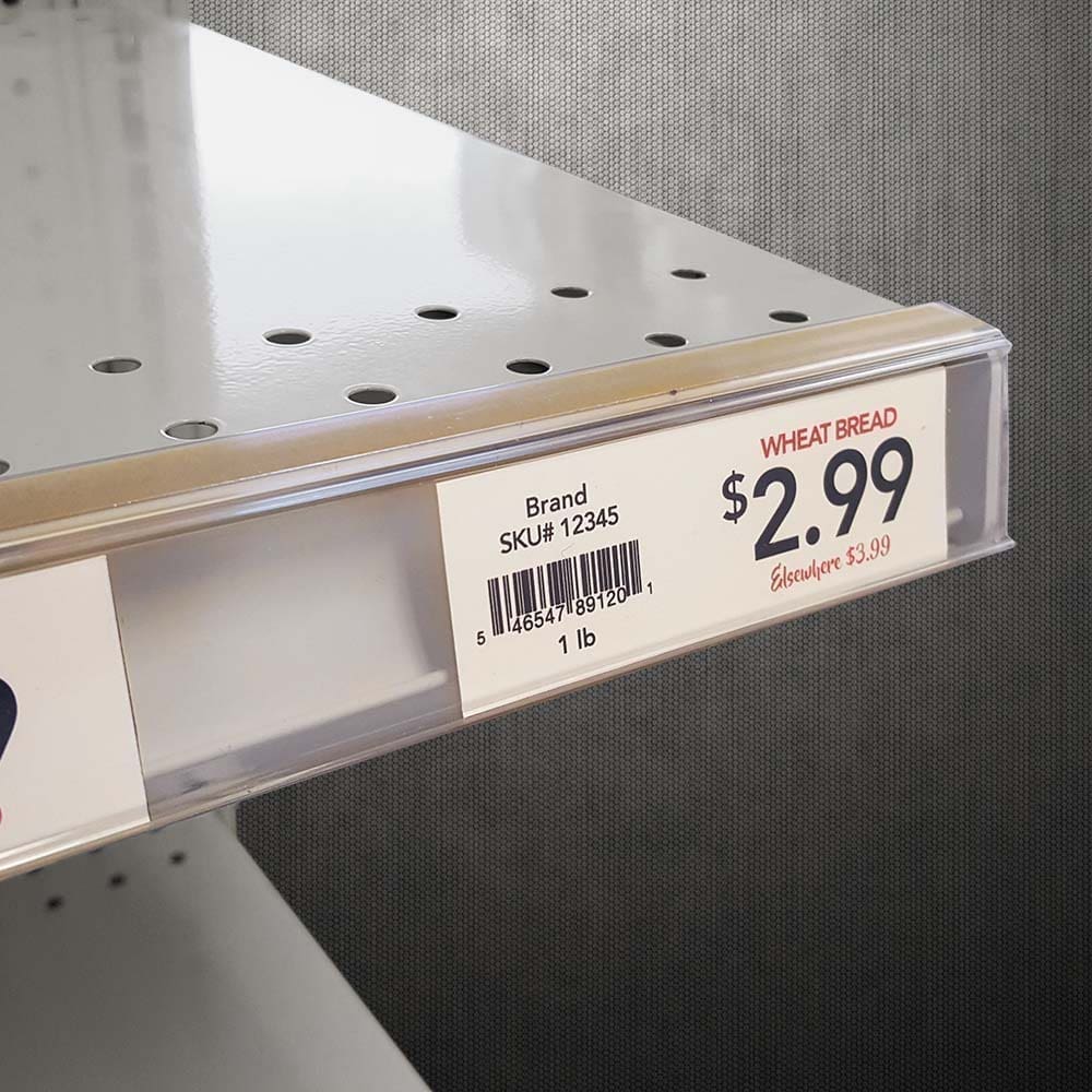 Clear Data Strip with Top Mount and Adhesive Back