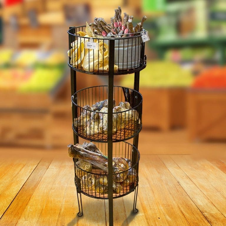 Black 3 Tier Circular Wire Dump Bin | Brenmarco.com