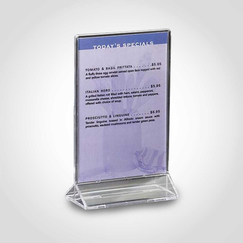 Y-Style Sign Holder Crystal Clear 4" x 6" | Sign Frames