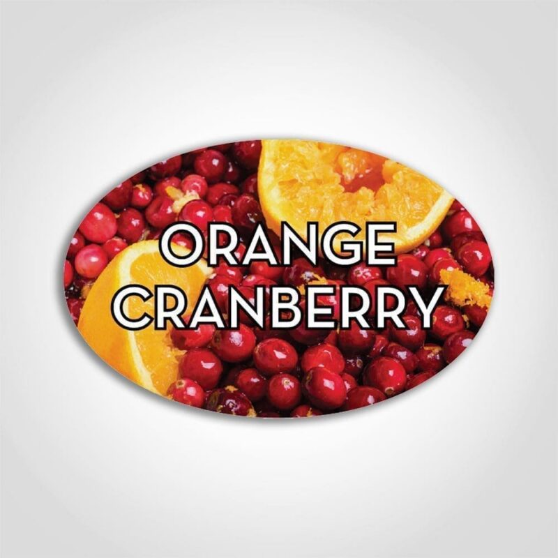 Orange Cranberry Labels, Bakery Flavor Sticker- 500/roll