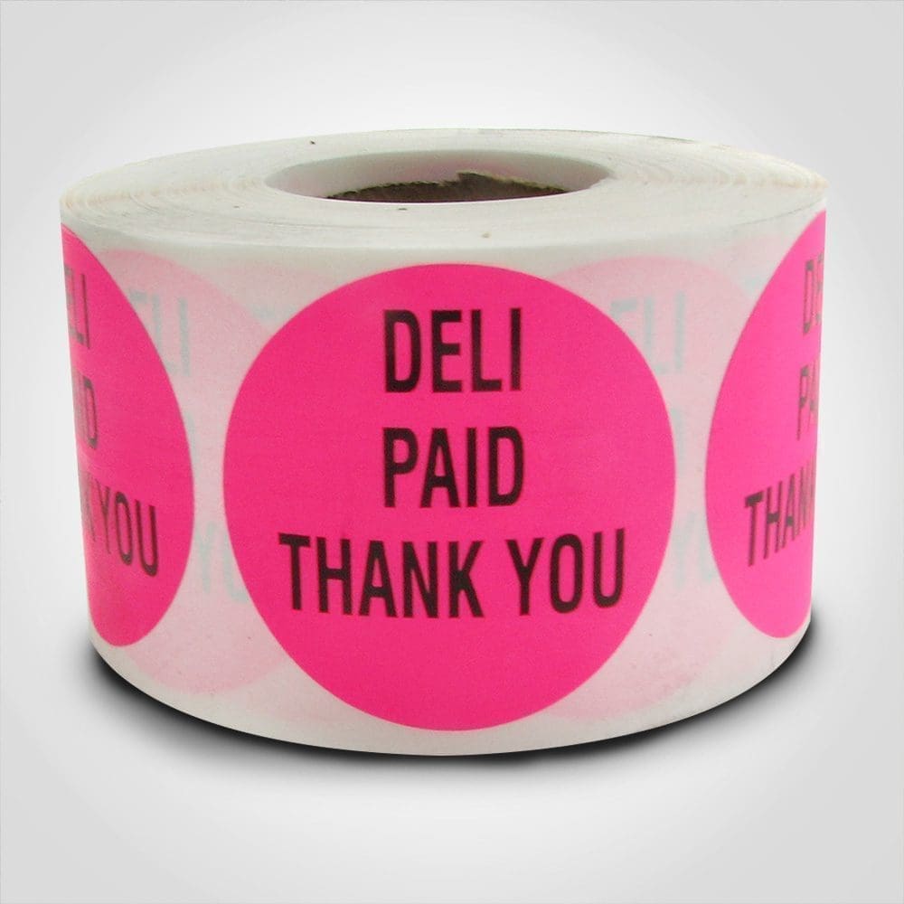 Deli Paid Thank You Labels - 500 Stickers | Deli Labels