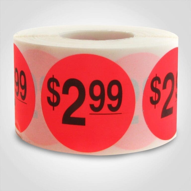 Pricing Label Round that reads $2.99 | 500 stickers