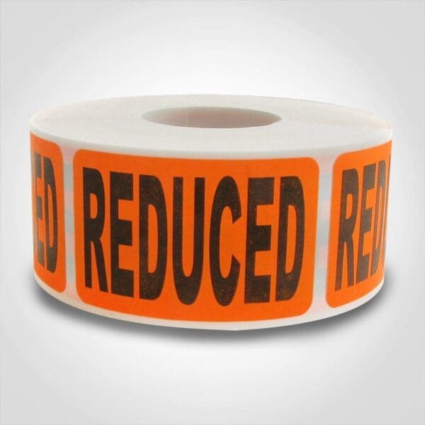 Reduced Label Dayglo Red Labels | 500 Stickers - Brenmarco.com