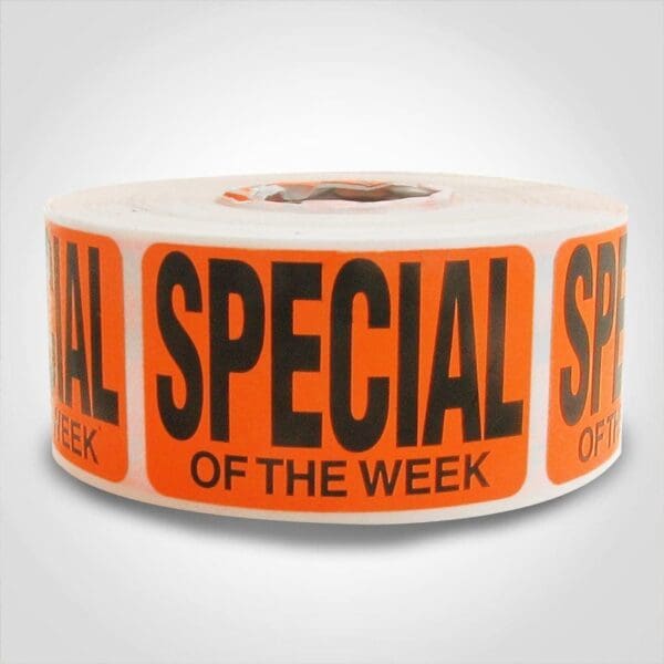 Special of the Week Rectangle Orange Label | 500 Stickers