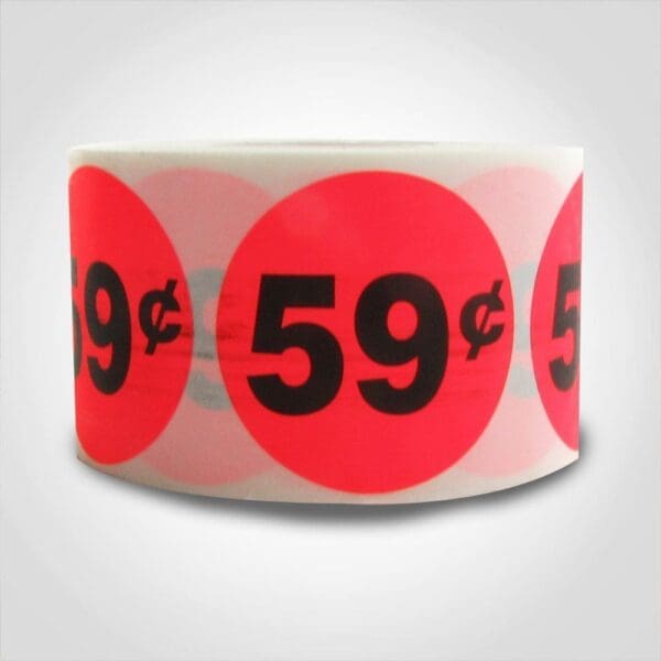 Pricing Label Round that reads 59 Cent | 500 stickers