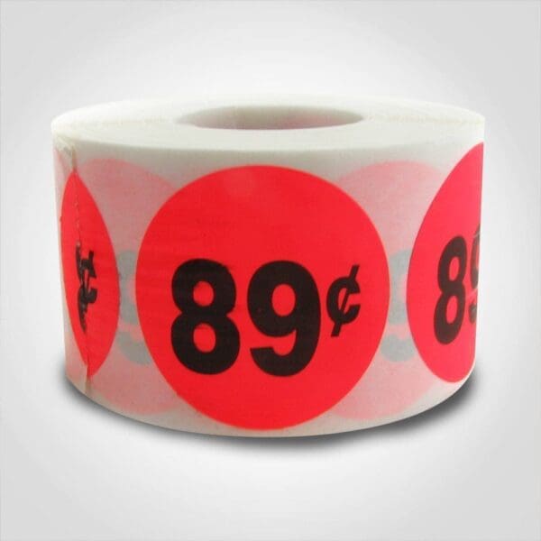 Pricing Label Round that reads 89 Cent | 500 stickers