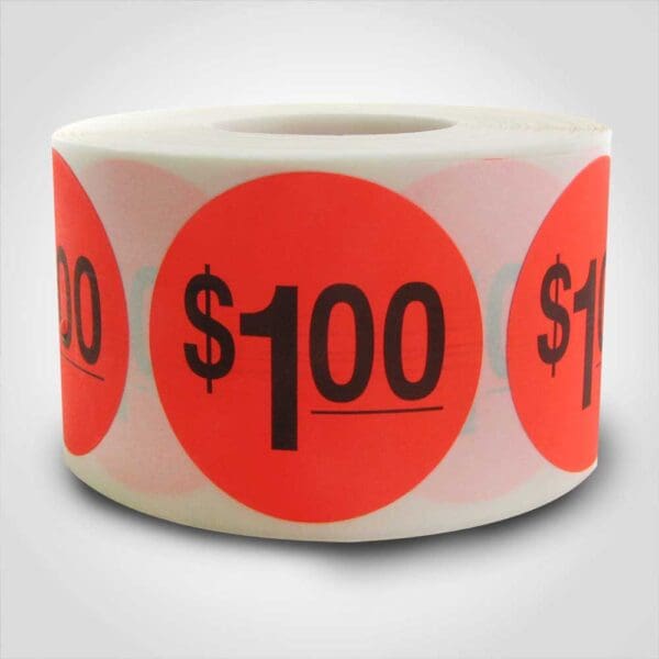 Pricing Label Round that reads $1.00 | 500 stickers
