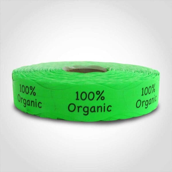 100% Organic Green Labels | 1000 Stickers - Brenmarco.com