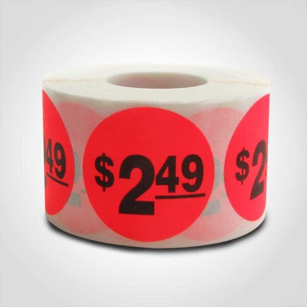 Pricing Label Round that reads $2.49 | 500 stickers