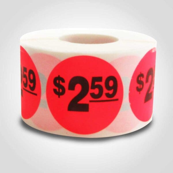 Pricing Label Round that reads $2.59 | 500 stickers
