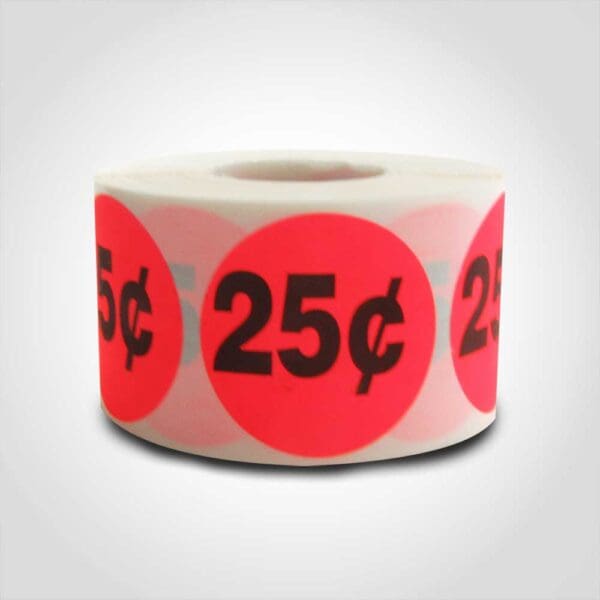 Pricing Label Round that reads 25 Cent | 500 stickers