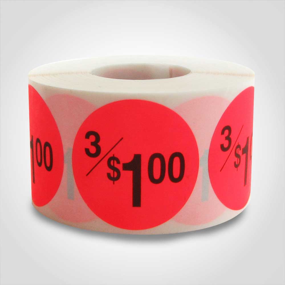 3 for $1.00 Label - 500 Stickers | Merchandising Labels