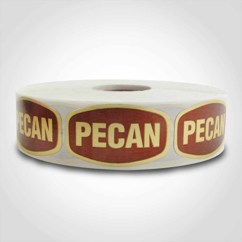 Pecan Pie Label – Gold Foil Bakery Stickers (Roll of 1000)