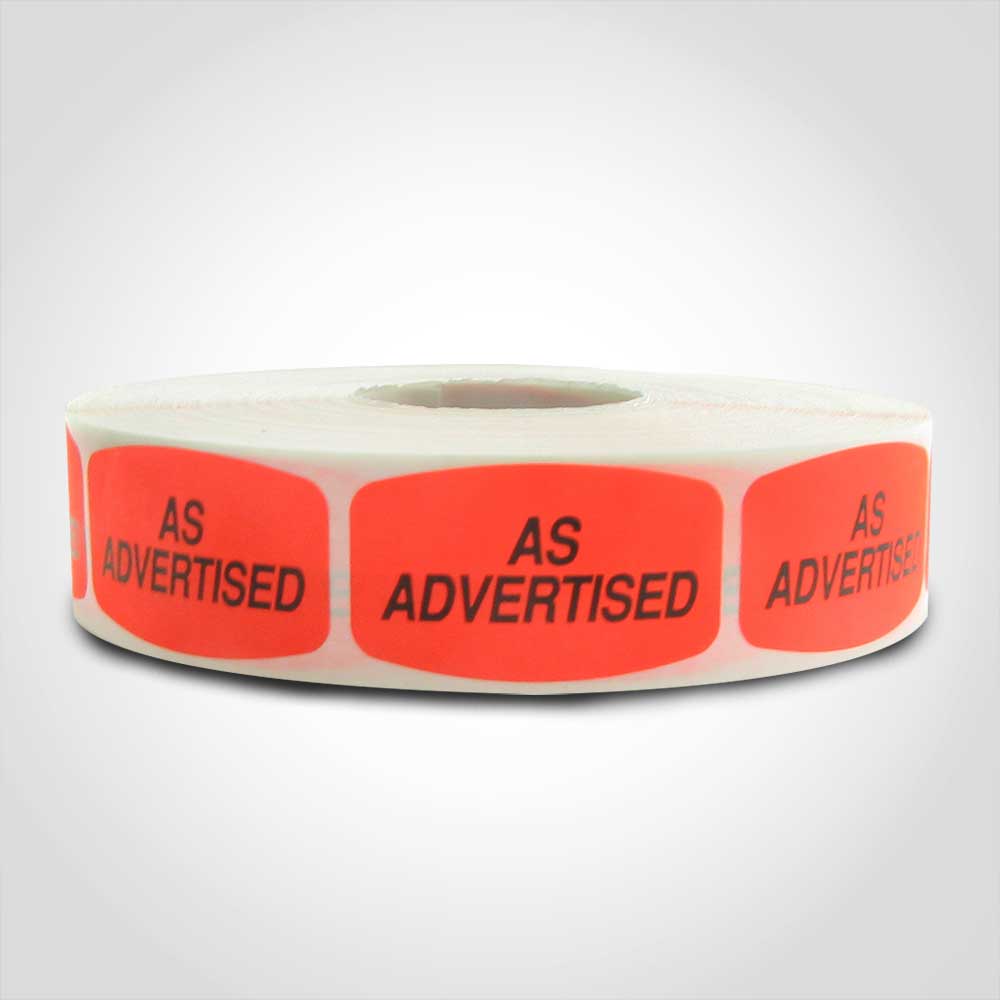 As Advertised Labels - 1000 Stickers | Merchandising Labels