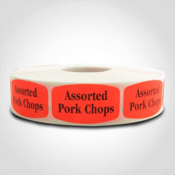Assorted Pork Chops Label, Butcher Sticker - 1000/roll