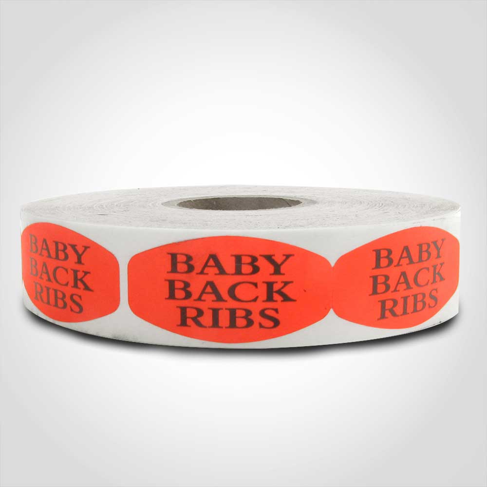 Baby Back Ribs Label - 1000 Stickers | Butcher Labels