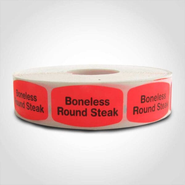 Boneless Round Steak Label, Butcher Sticker - 1000/roll