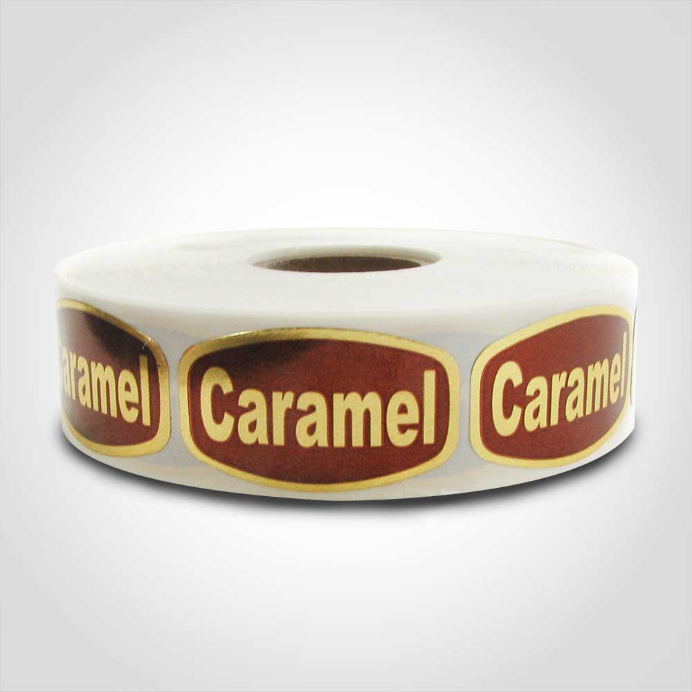 Caramel Label – Gold Foil Bakery Stickers (Roll of 1000)