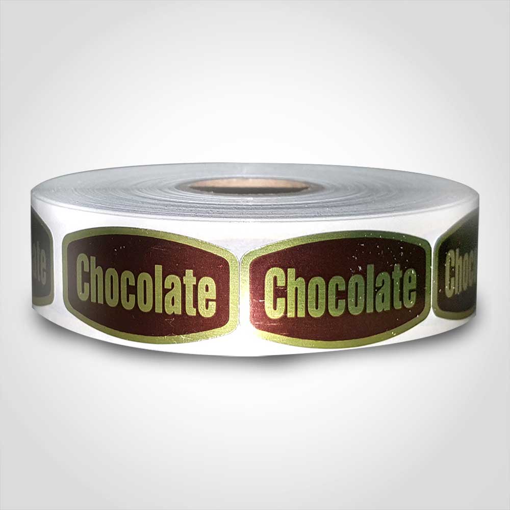 Chocolate Label – Gold Foil Bakery Stickers (Roll of 1000)