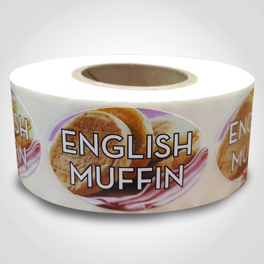 English Muffin Labels - 500 Stickers | Bakery Labels
