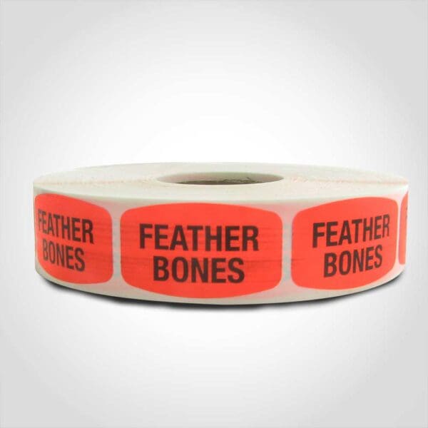 Feather Bones Label, Butcher Sticker - 1000/roll