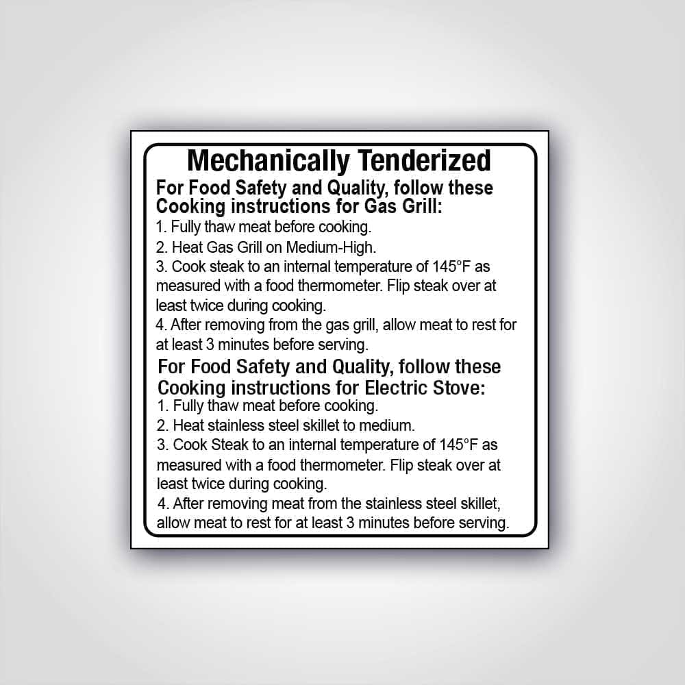 Mechanically Tenderized Label - 1000 Stickers | Butcher Labels