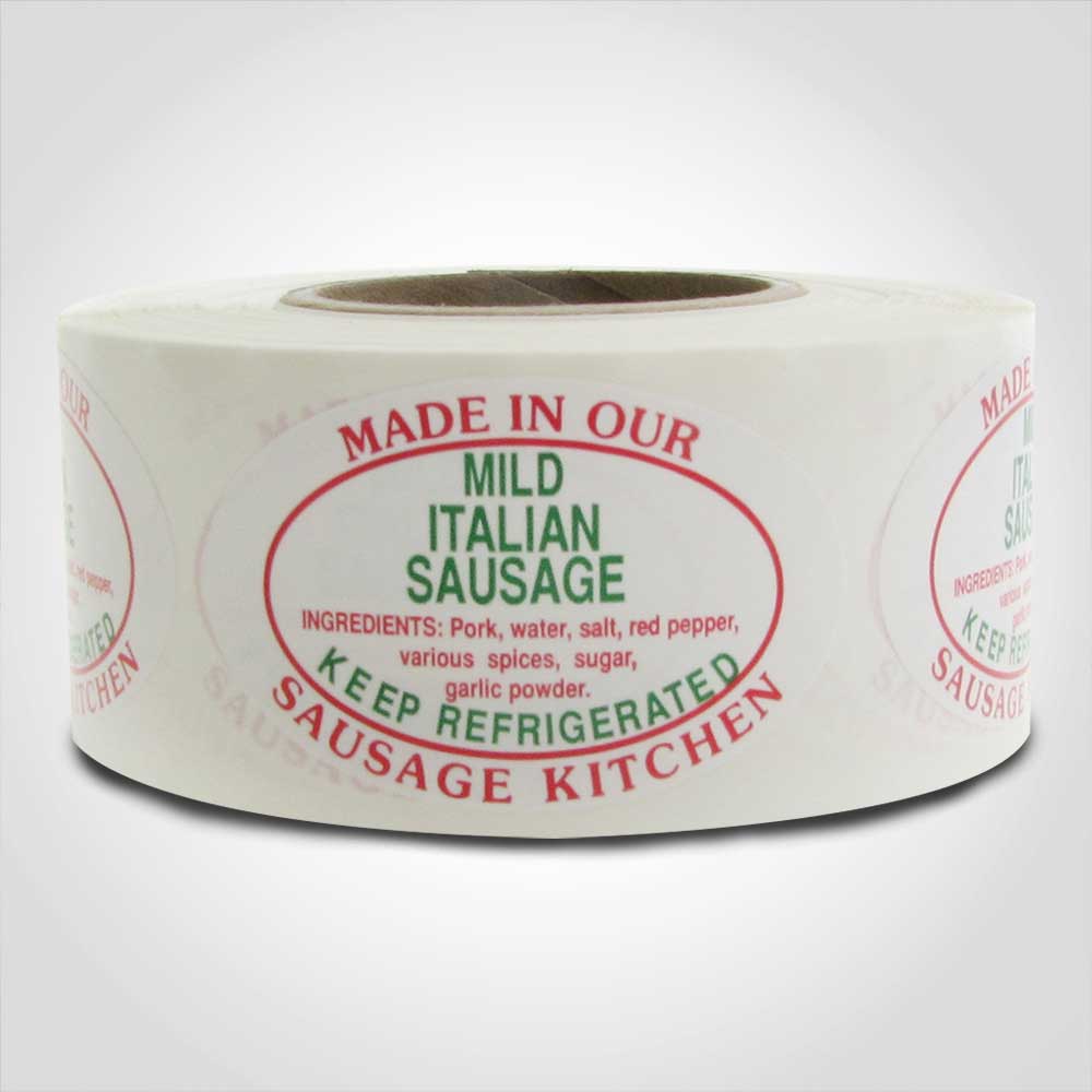 Mild Hot Italian Sausage Label - 500 Stickers | Butcher Labels