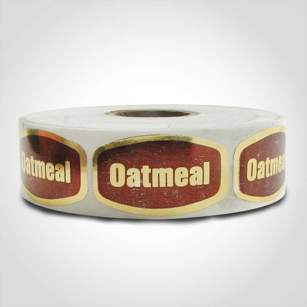 Oatmeal Cookie Label – Gold Foil Bakery Stickers (Roll of 1000)