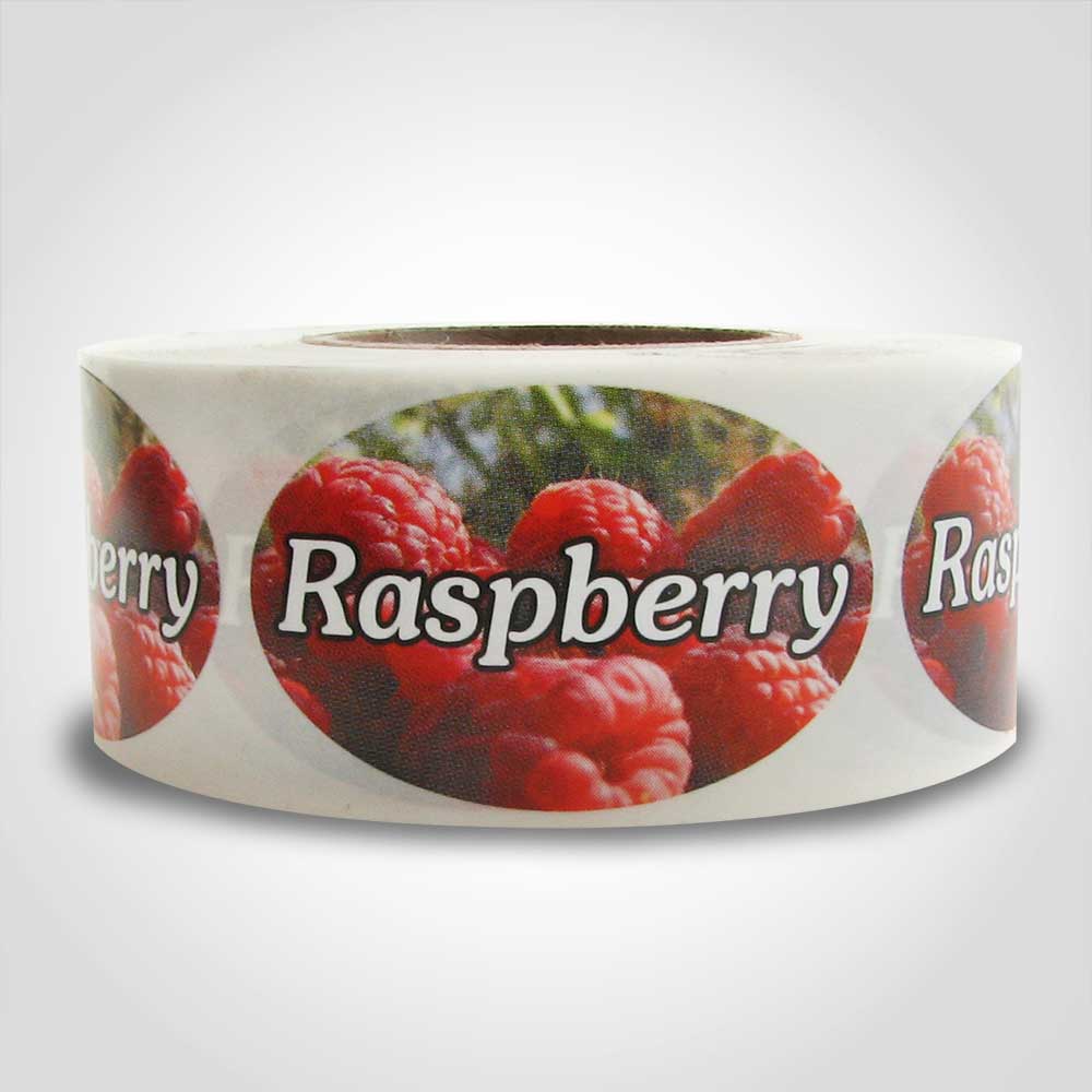 Raspberry Flavor Labels – 500 Stickers per Roll | Brenmarco