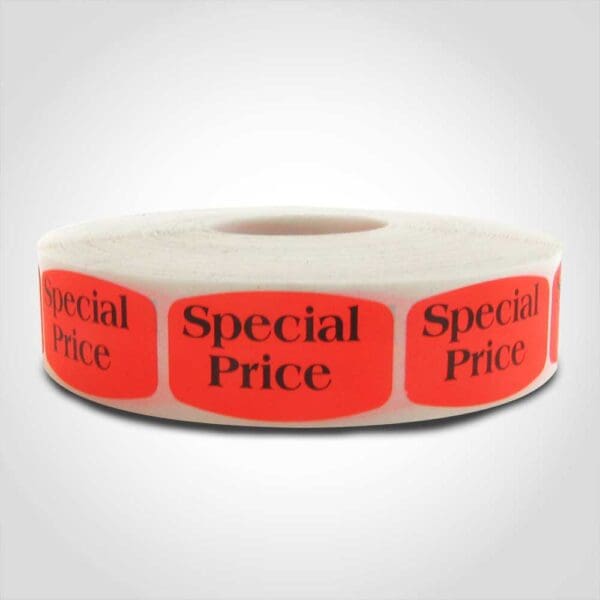 Special Price Dayglo Red Labels | 1000 stickers - Brenmarco.com