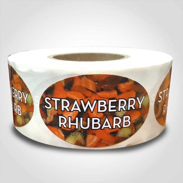 Strawberry Rhubarb Label, Bakery Flavor Sticker - 500/roll