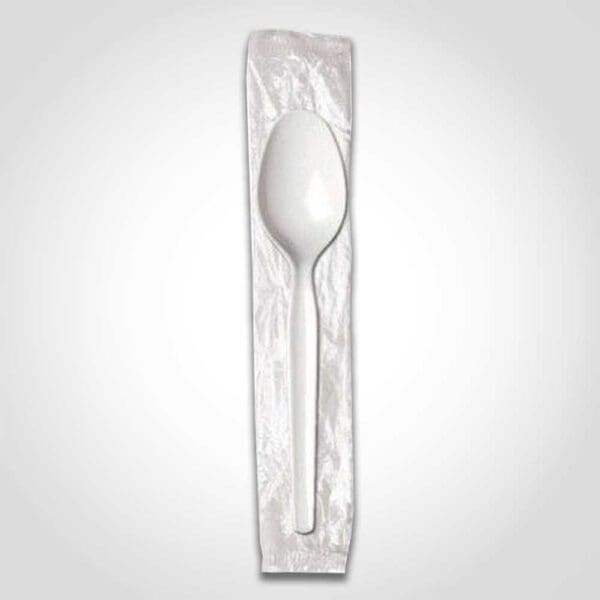 Clear Heavyweight Plastic Spoon - Wrapped - 1000 PACK