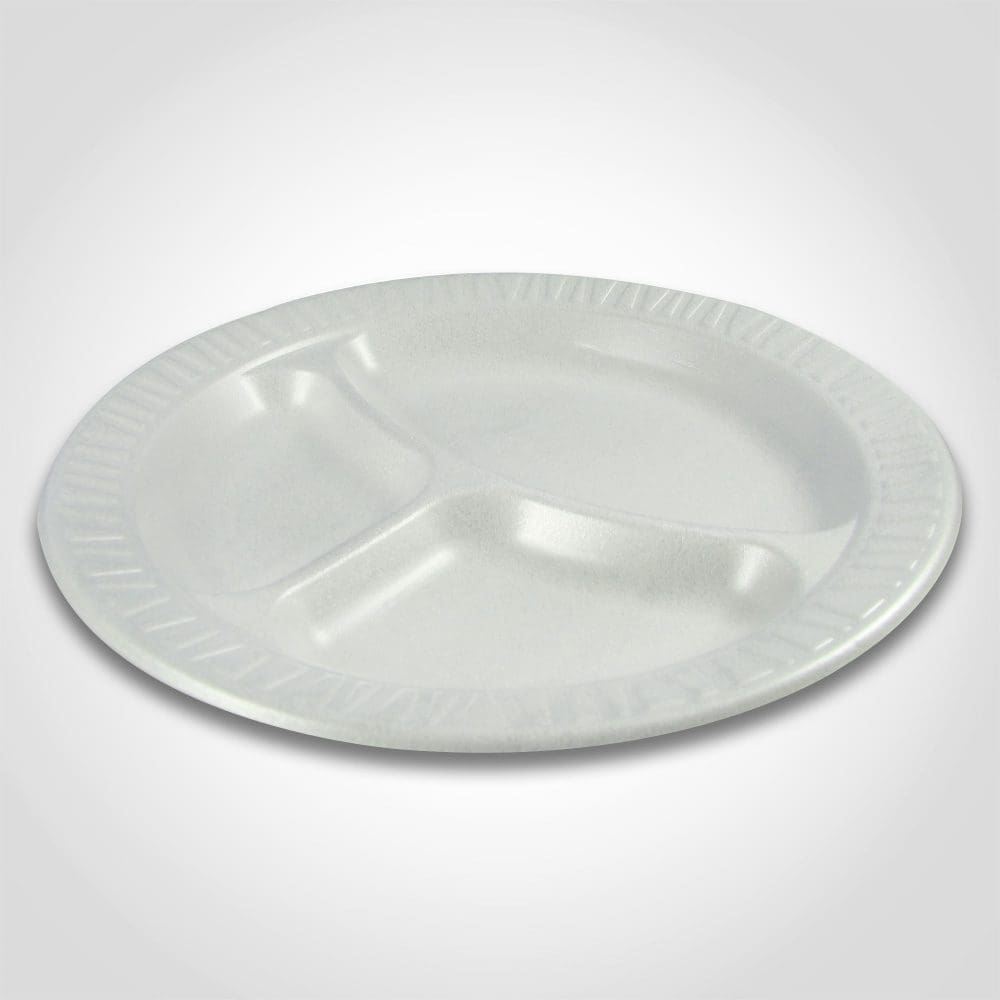Foam Plate with 3 Compartments | Take Out Plates