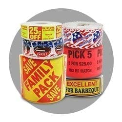 Promotional stickers and Retail Merchandising Labels