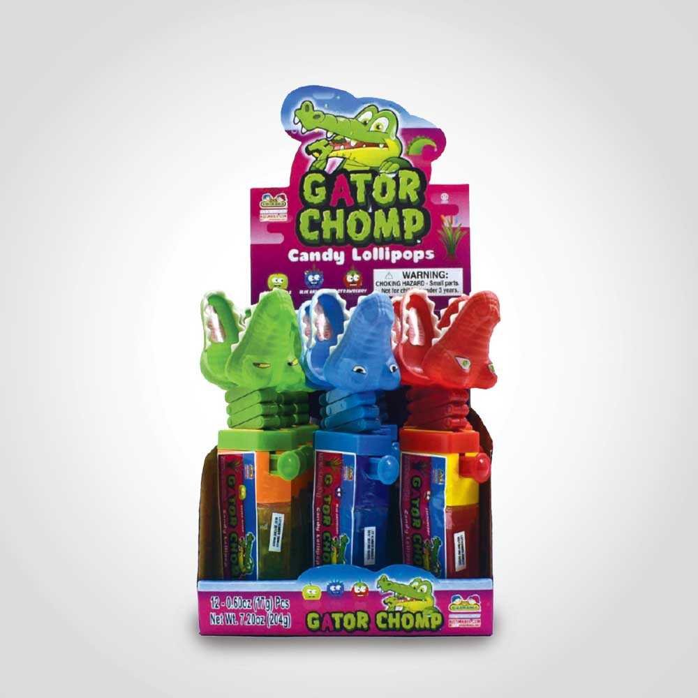 Gator Chomp Candy Lollipops - 12 Pack | Candy