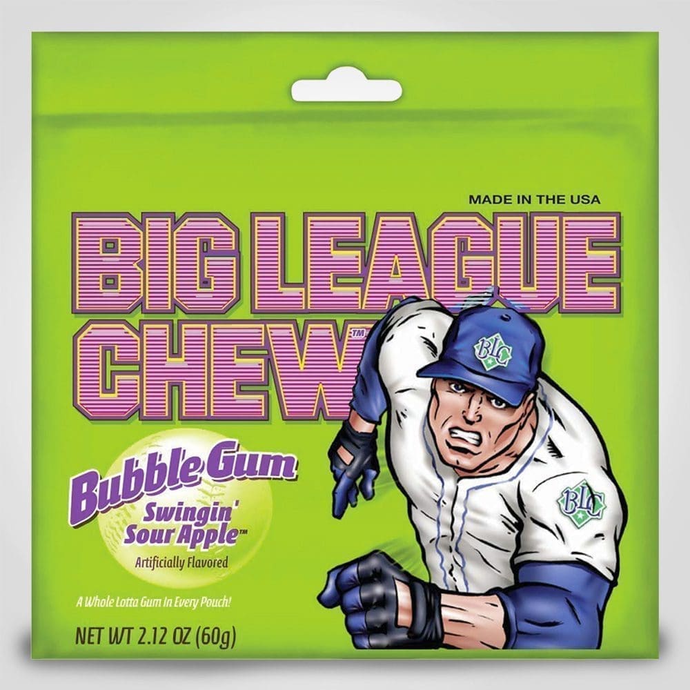 Big League Chew Pouch, Apple - 12 Pack | Candy