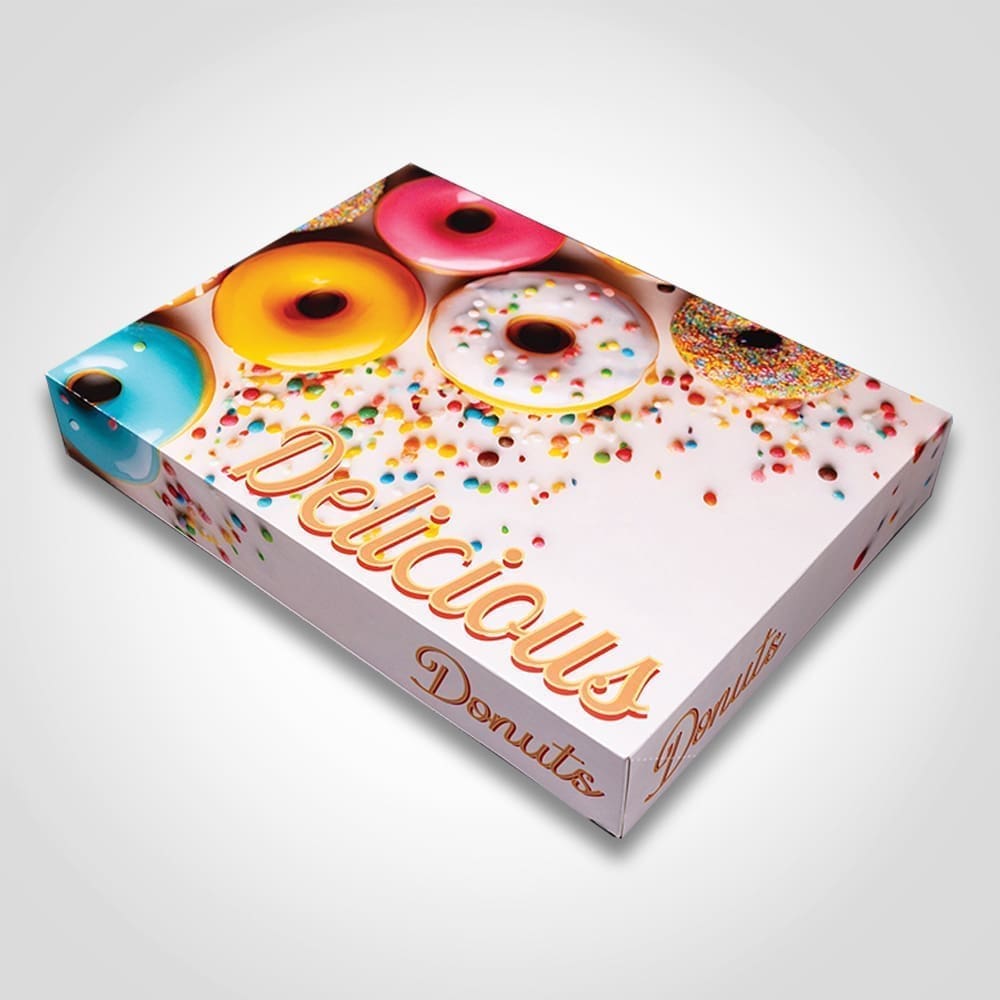 Dozen Donut Box Stock Print - Delicious Design - 125/cs