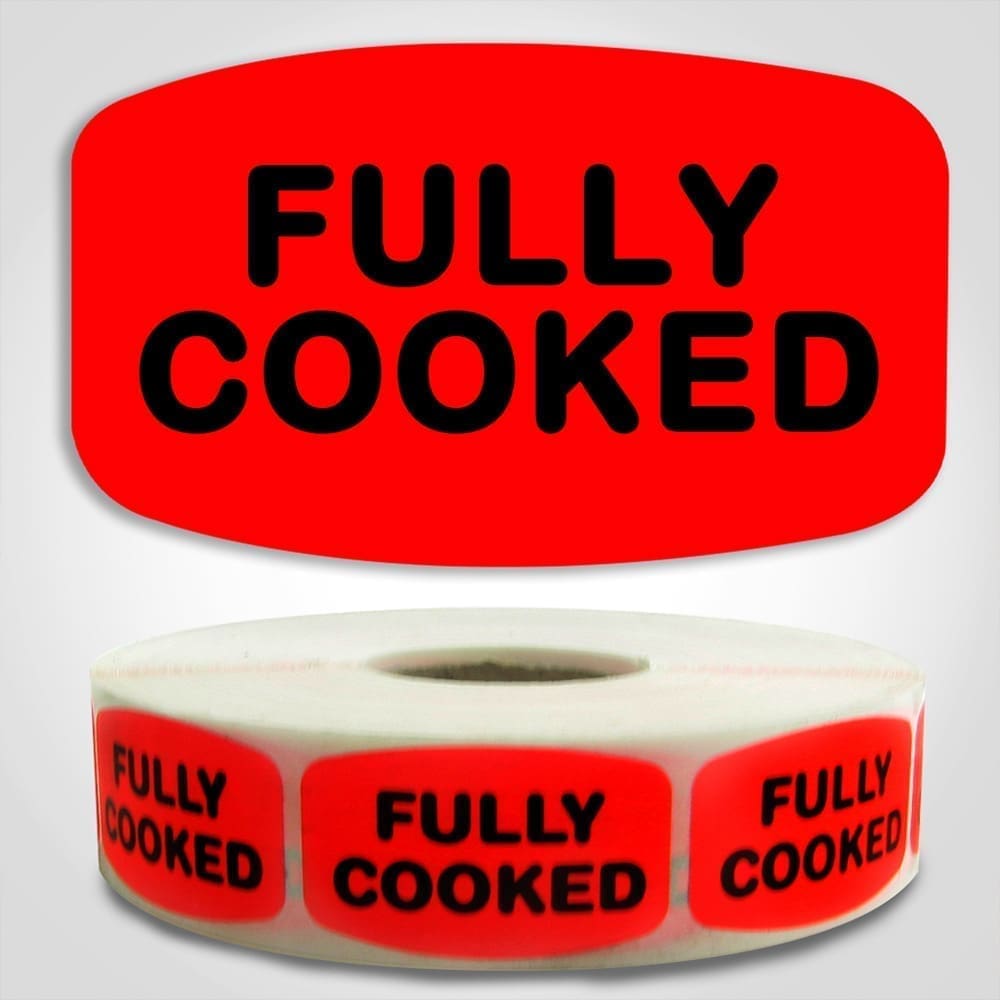 Fully Cooked Labels - 1000 Stickers | Deli Labels