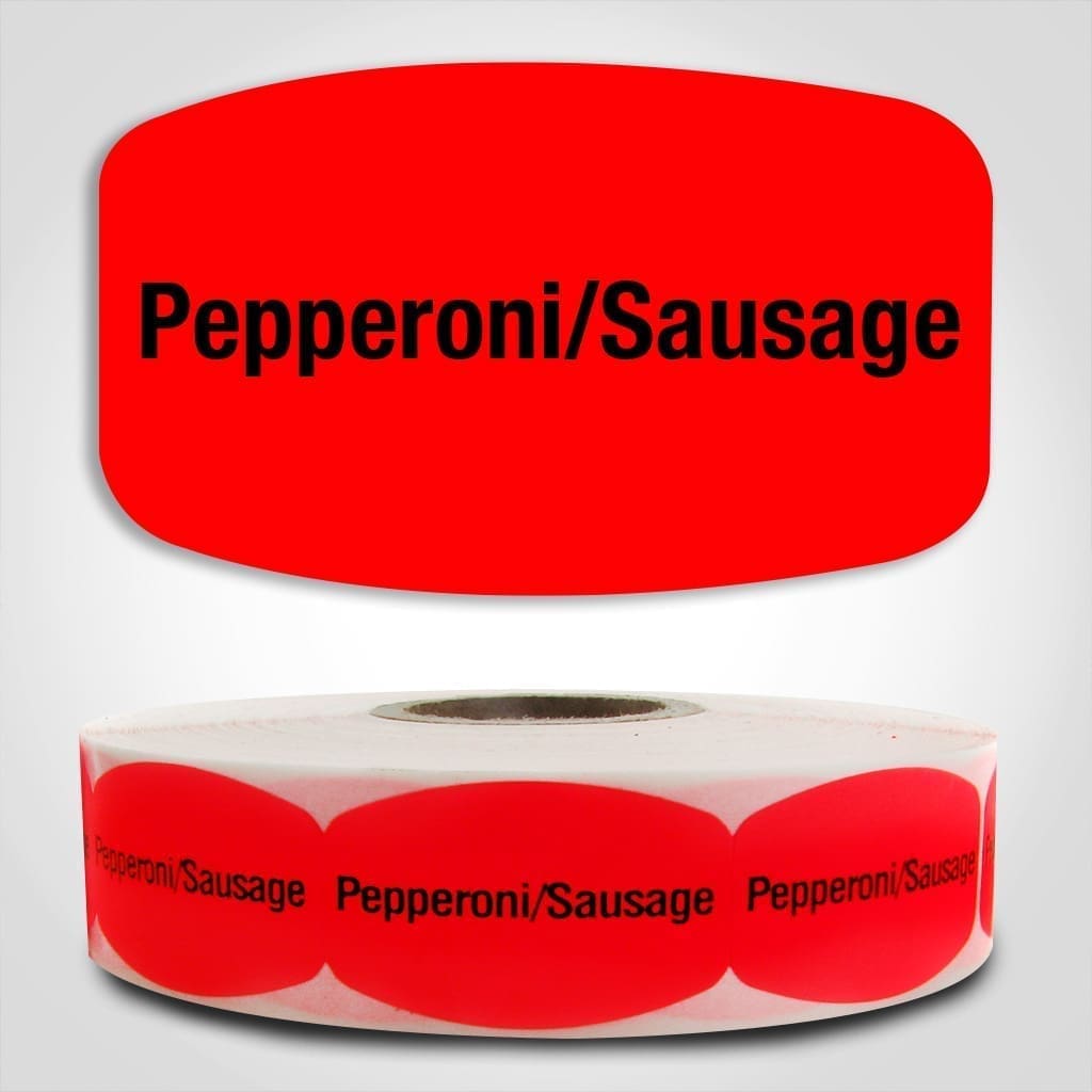 Pepperoni Sausage Labels - 1000 Stickers | Deli Labels